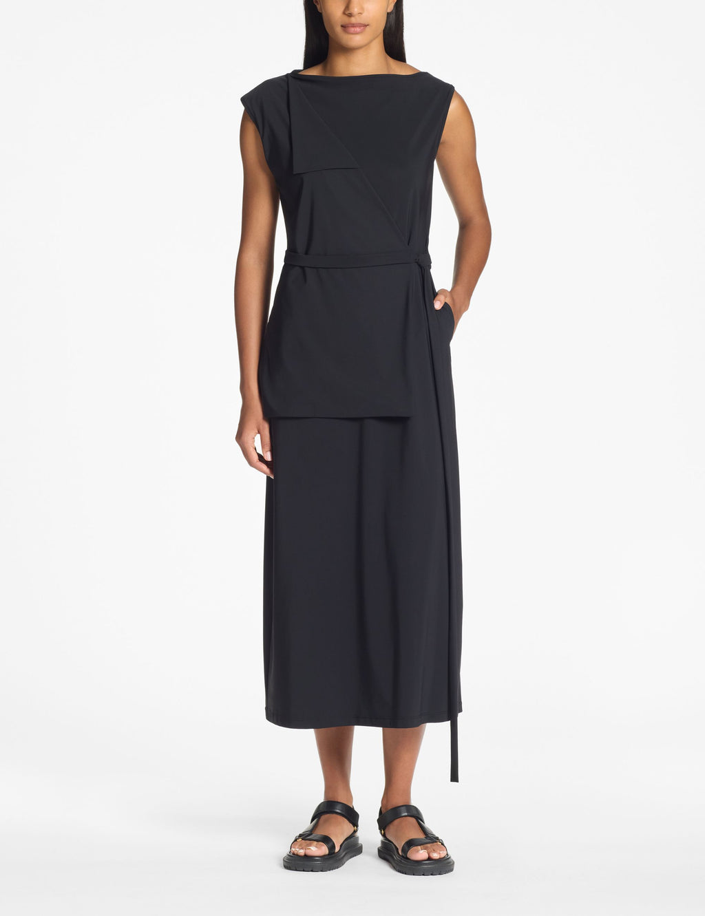 Sarah Pacini - Wrap Panel Dress in Black – Bernstein & Gold