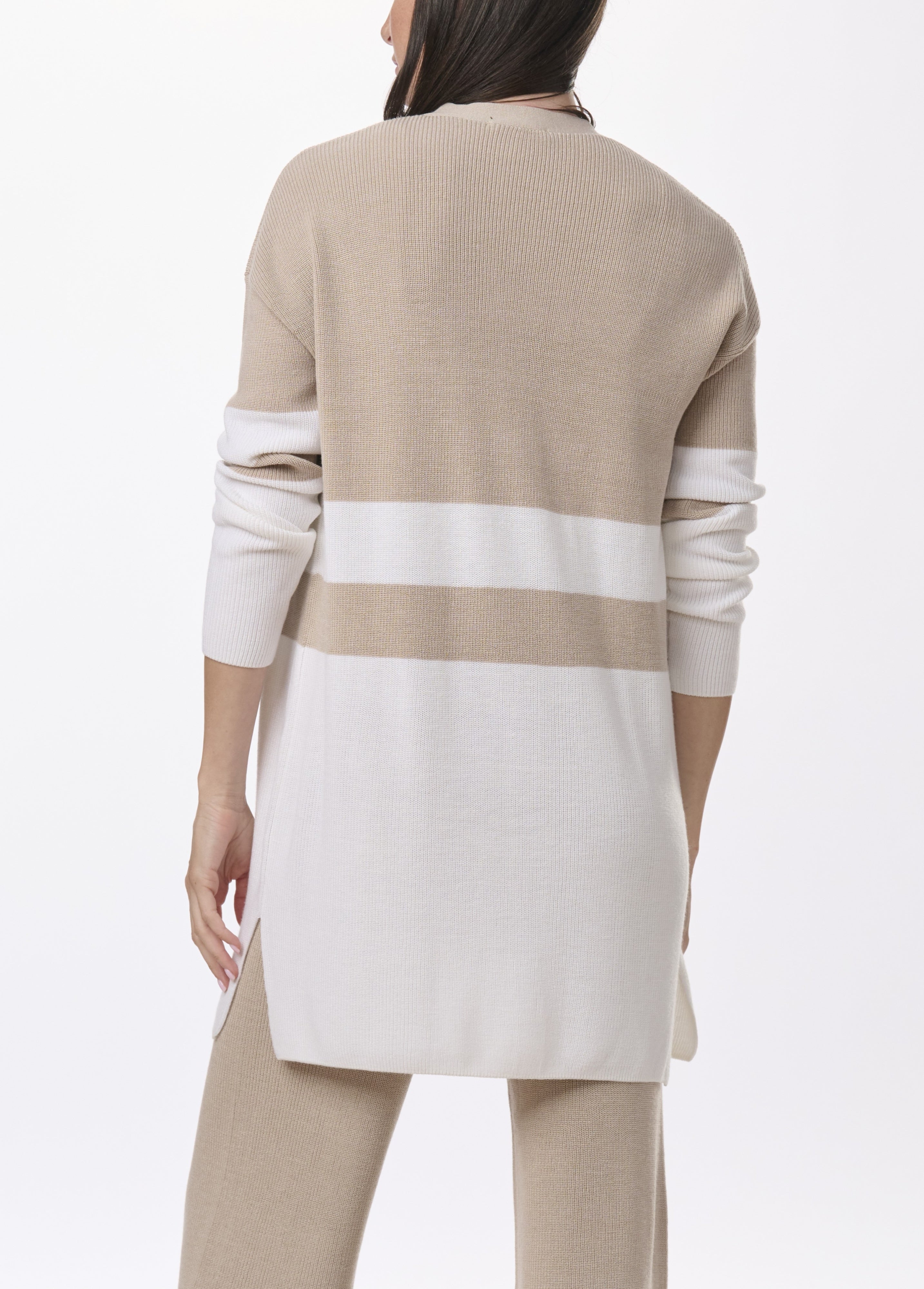 Splendid - Octavia Open Cardigan in Fawn Block Stripe – Bernstein